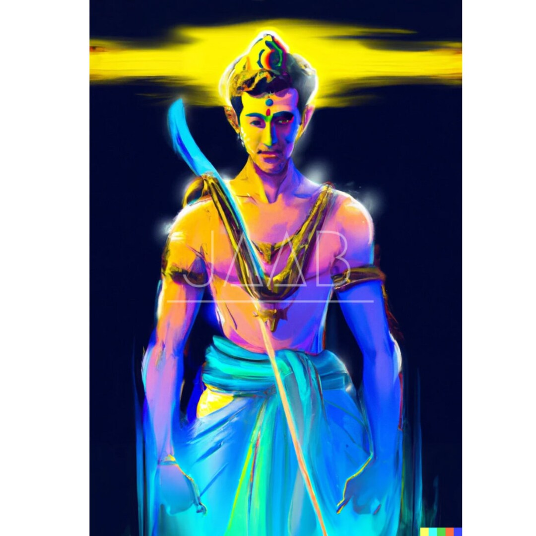Digital Art | Abstract | Lord Rama | Neon | Synthwave | Printable Art ...