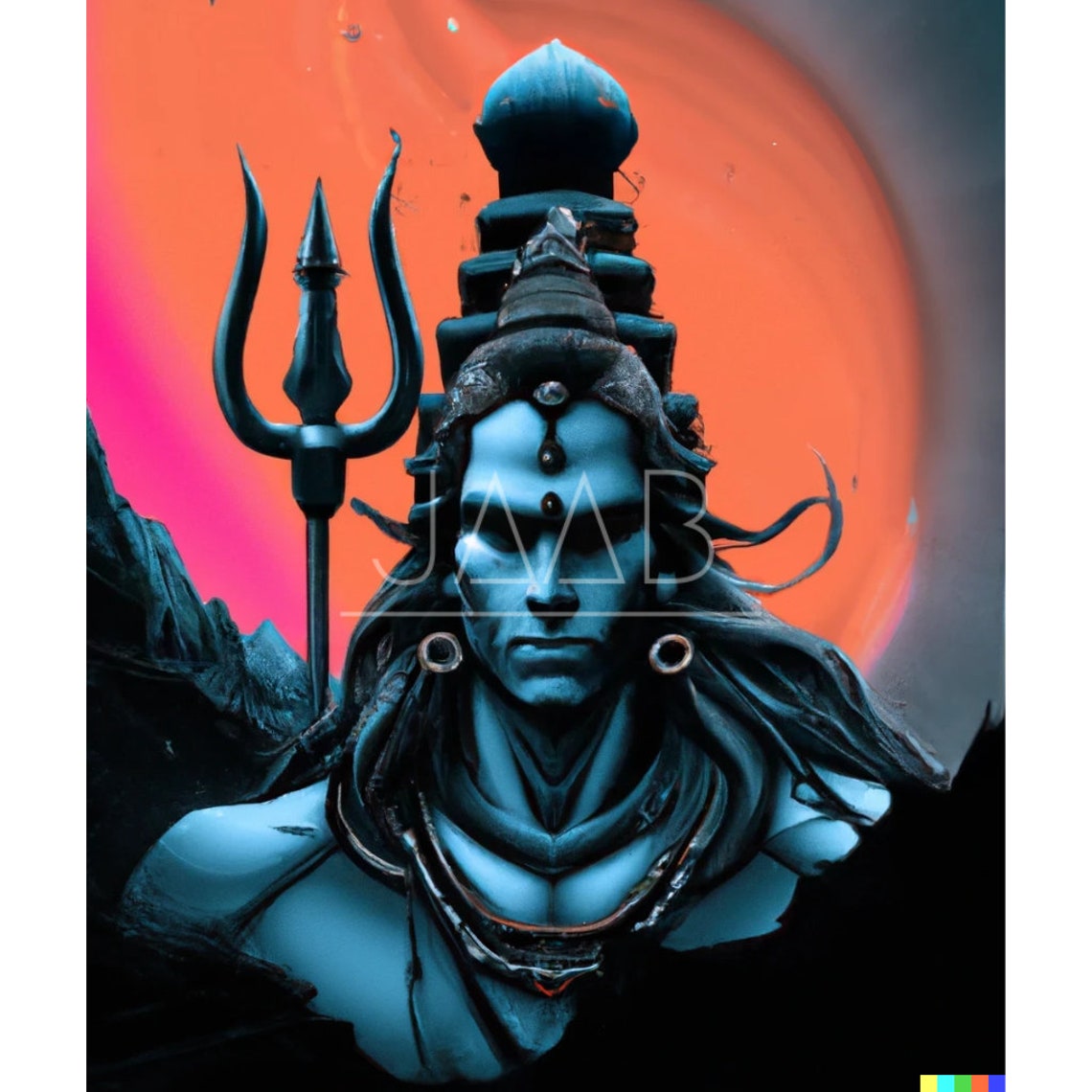 Digital Art of Lord Shiva in Meditation | Neon Lit | Synthwave ...