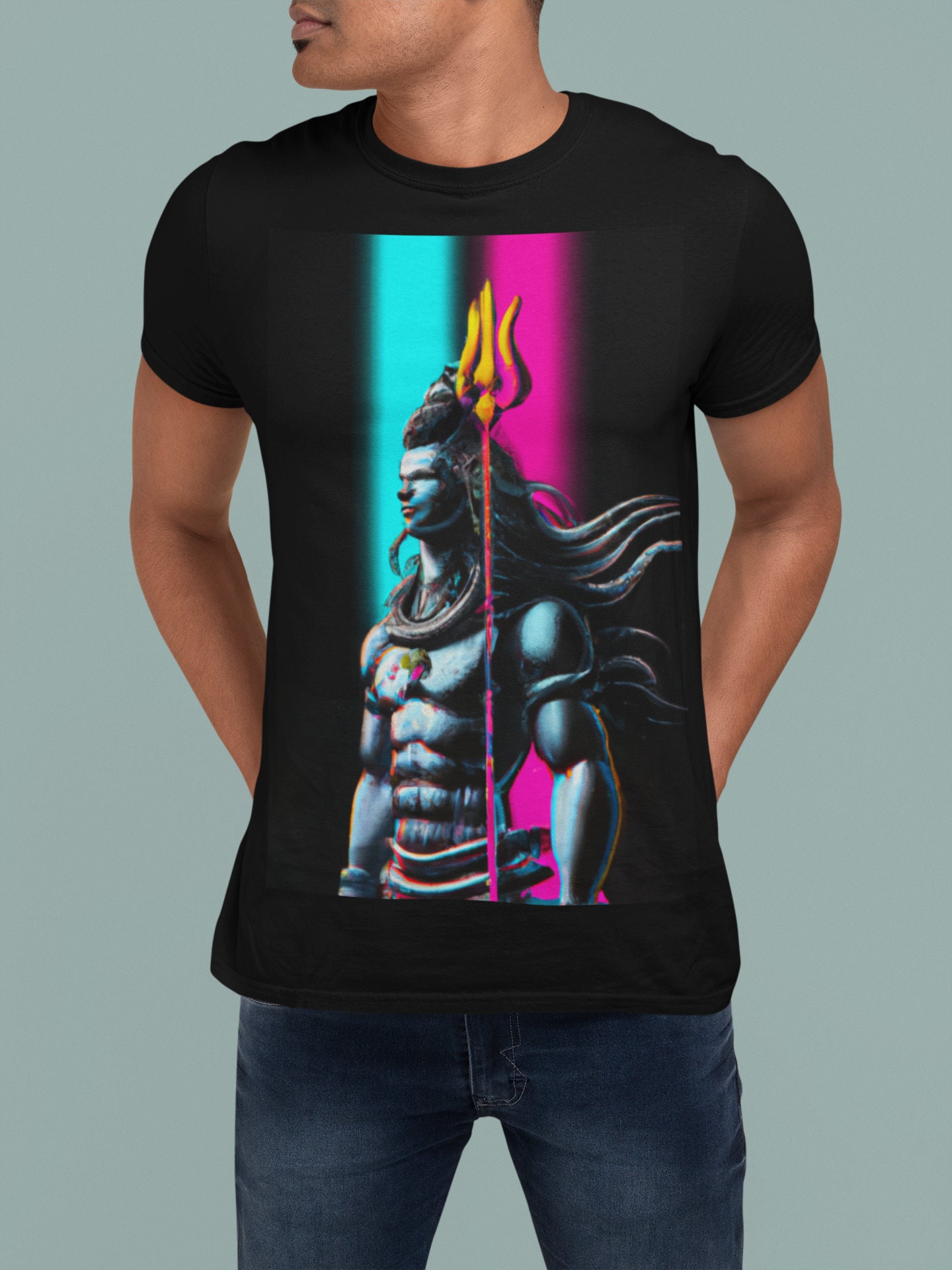 Digital Art of Lord Shiva | Neon Lit | Synthwave | Printable | Wall Art ...