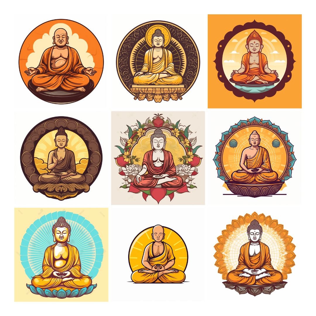 18 Buddha Clipart Bundle, Buddha Png, for Printable Art Work | T-shirt ...