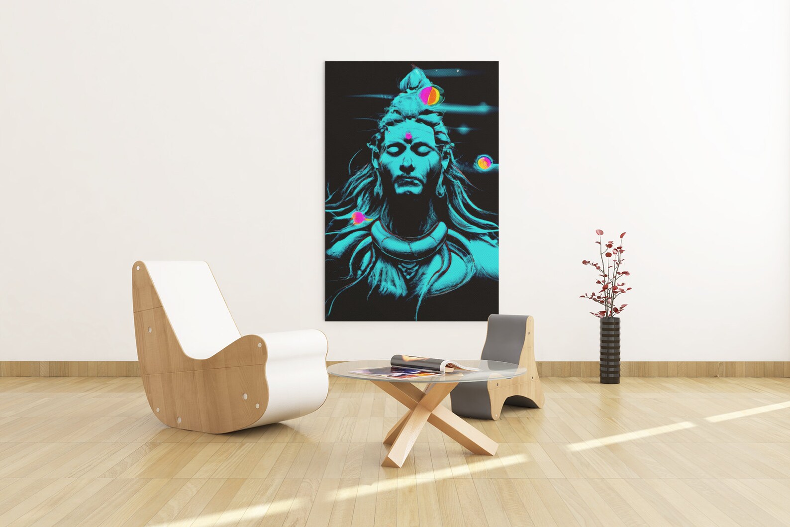 Downloadable Digital Art of Lord Shiva in Meditation | Neon Lit ...