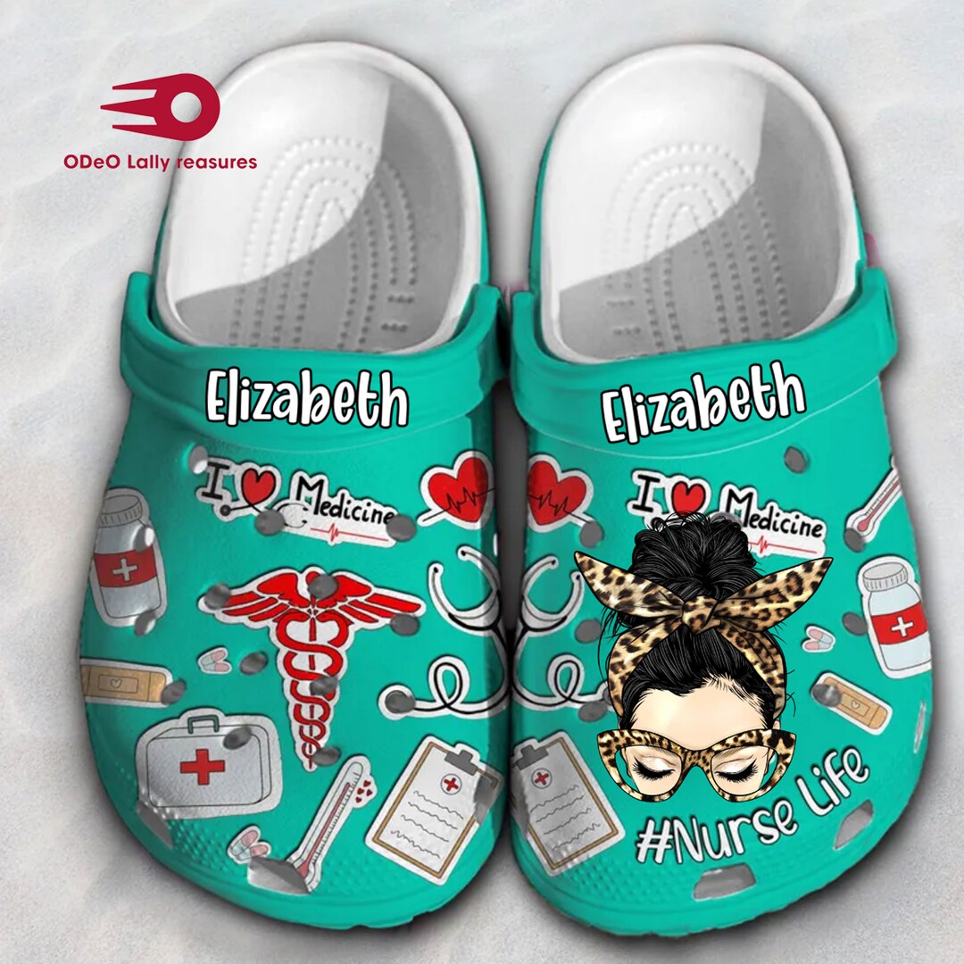 Nurse Life Custom Nurse Clogs Nurse Life Messy Bun Nurse - Etsy