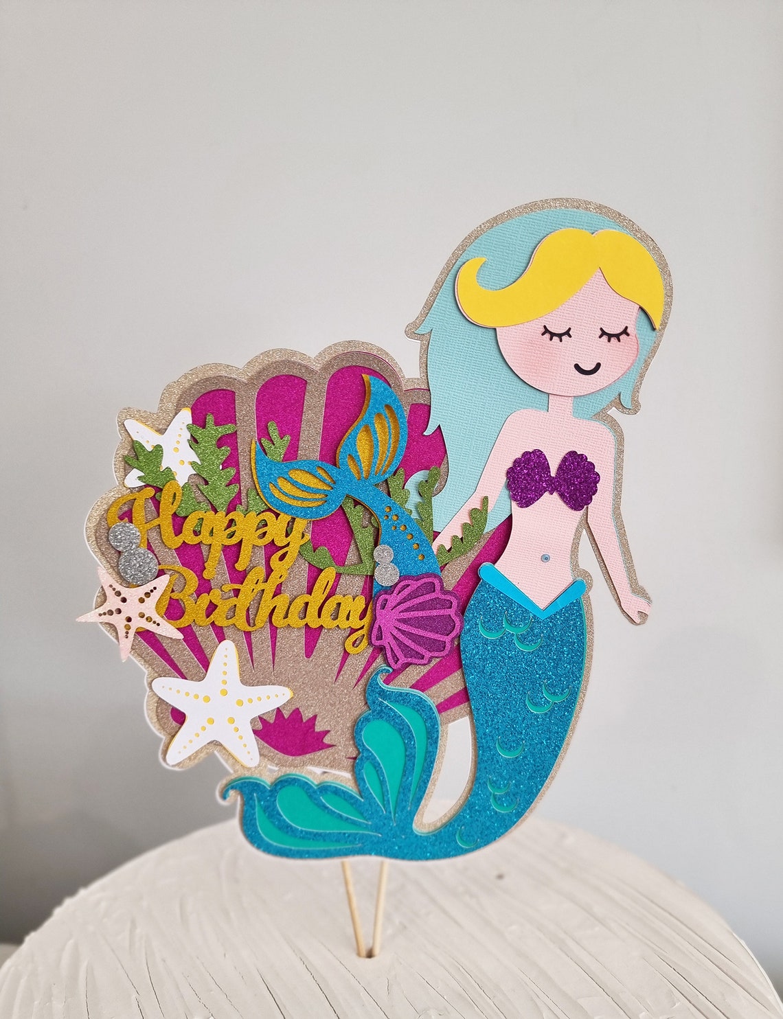 Mermaid Cake Topper - Etsy