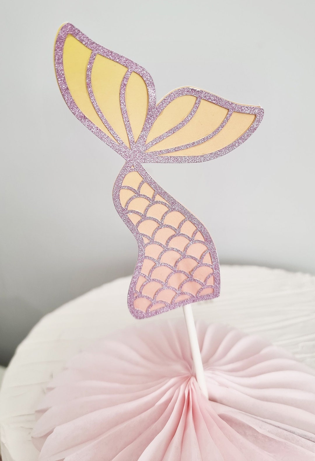 Mermaid Tail Cupcake Toppers Set of 6 Mermaid Theme Party - Etsy