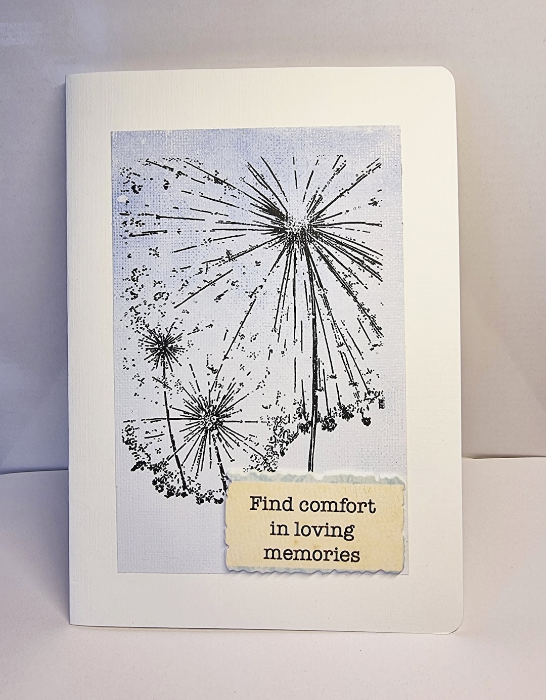 White Handmade Sympathy Card, Personalised and Unique - Etsy