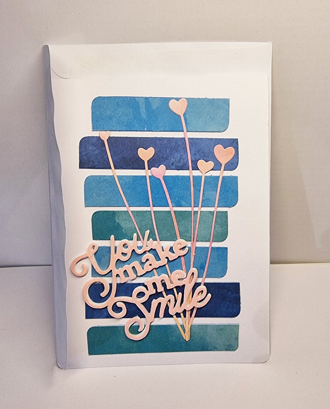 Handmade Greeting Card Has the Caption "you Make Me Smile" - Etsy