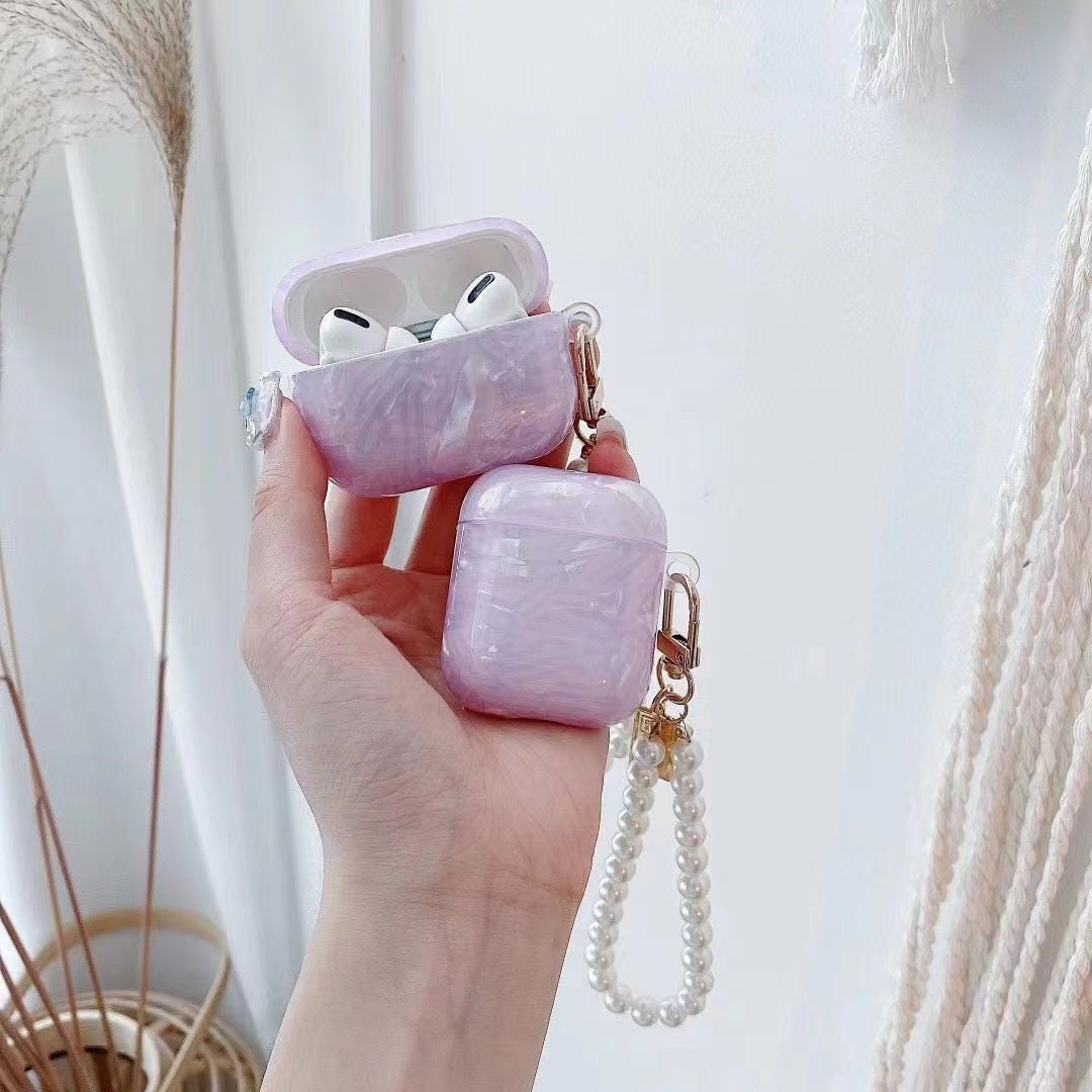 Purple AirPod Case With Pearl Charms for Gen 1&2 3 Pro - Etsy
