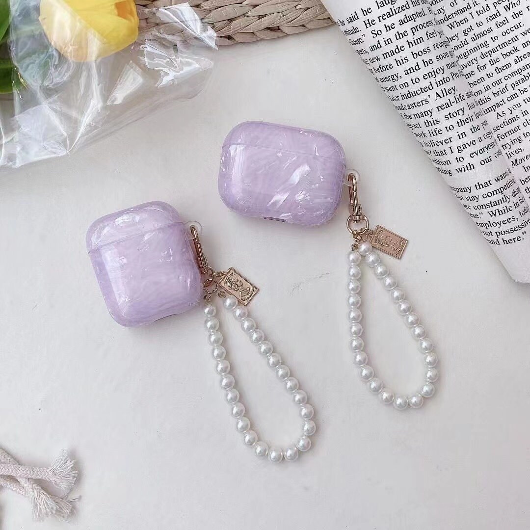 Purple AirPod Case With Pearl Charms for Gen 1&2 3 Pro - Etsy