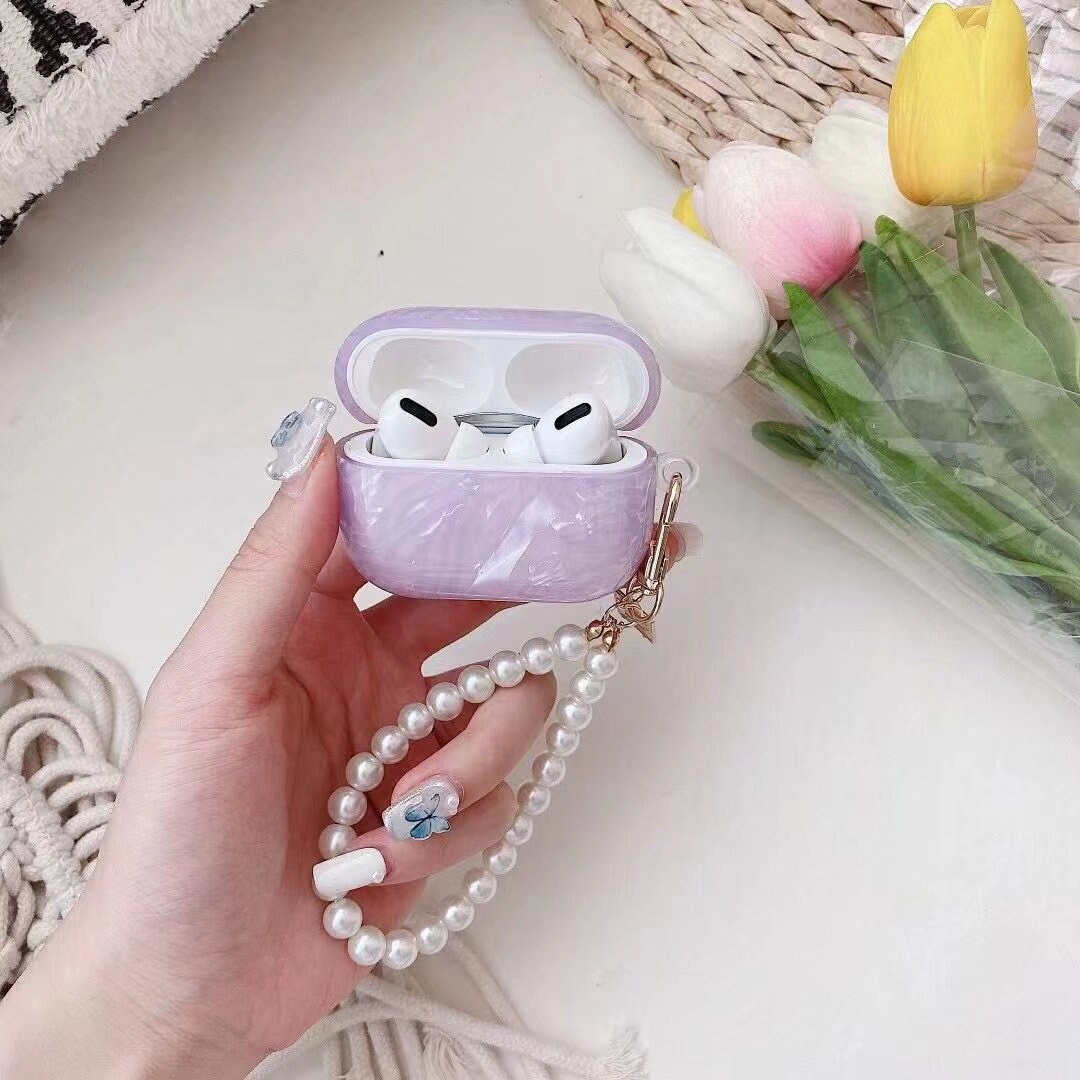 Purple AirPod Case With Pearl Charms for Gen 1&2 3 Pro - Etsy