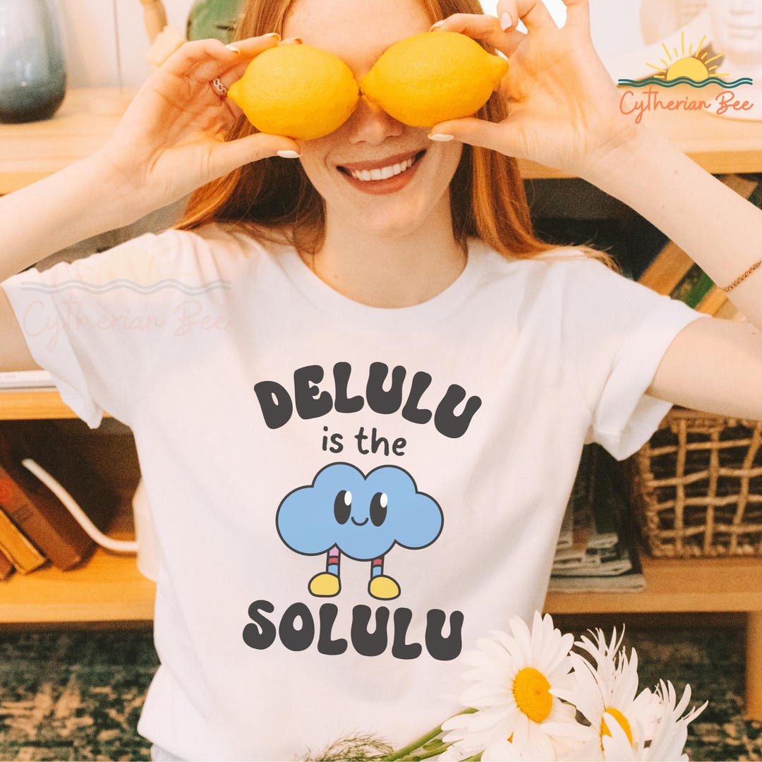 Delulu is the Solulu Retro Cloud PNG, Gen Z Meme Graphic for T-shirts ...
