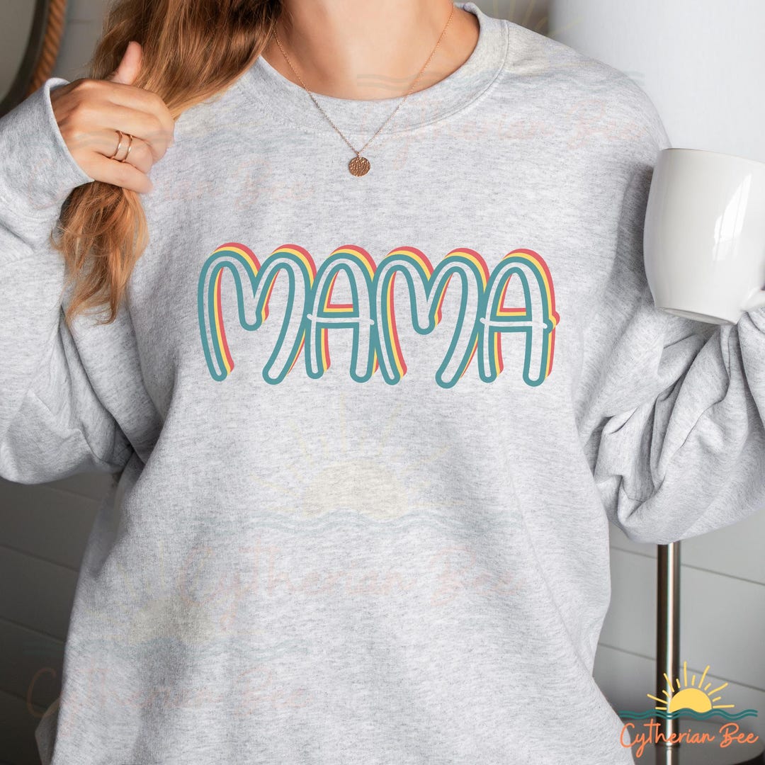 Retro Mama Tshirt Design With Heart Shaped M, Mother's Day Gift ...