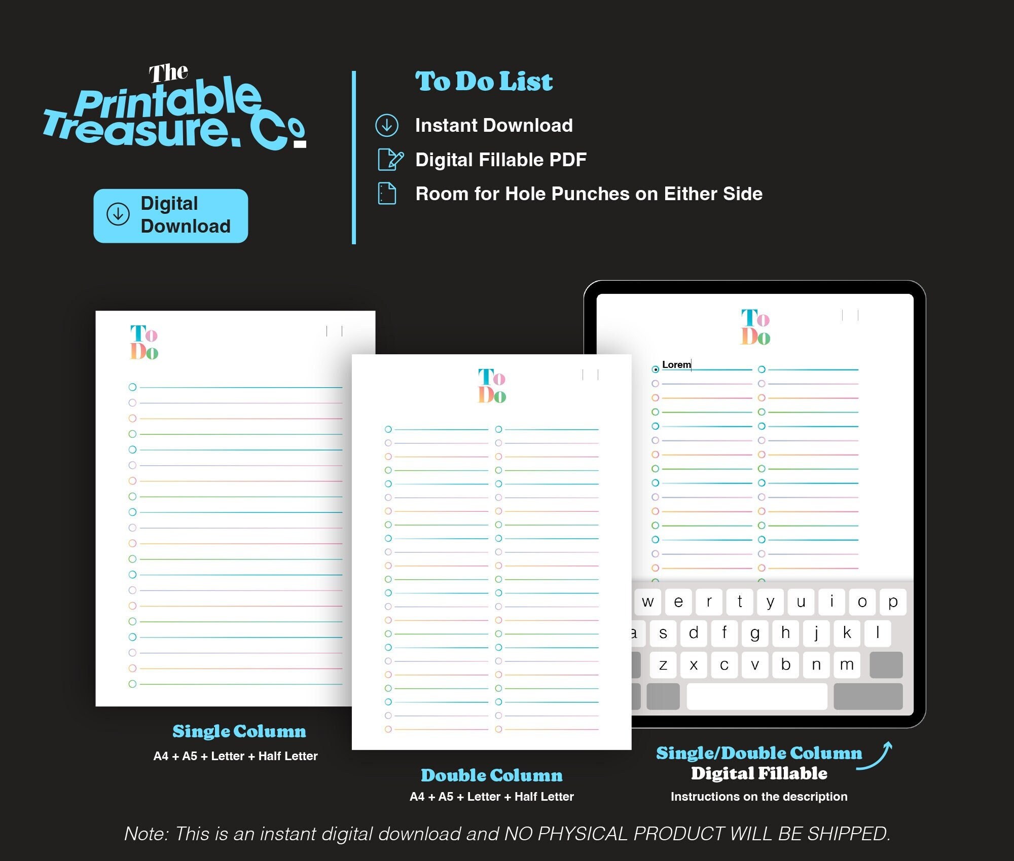 To Do List Printable and Fillable PDF A4 A5 Letter & - Etsy Australia