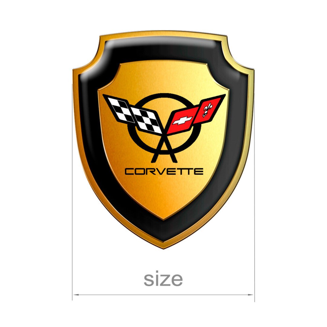 ALL SIZES Corvette Shield Domed Emblem Silicone Stickers Car - Etsy