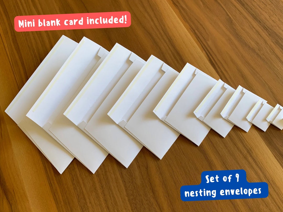 9 Blank Nesting Envelope Mini Greeting Card Cute Funny - Etsy
