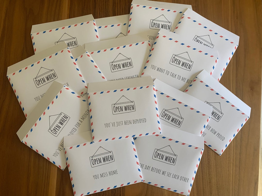 Deployment Gift | Open When Envelopes Blank Cards 5x7 | Going Away ...