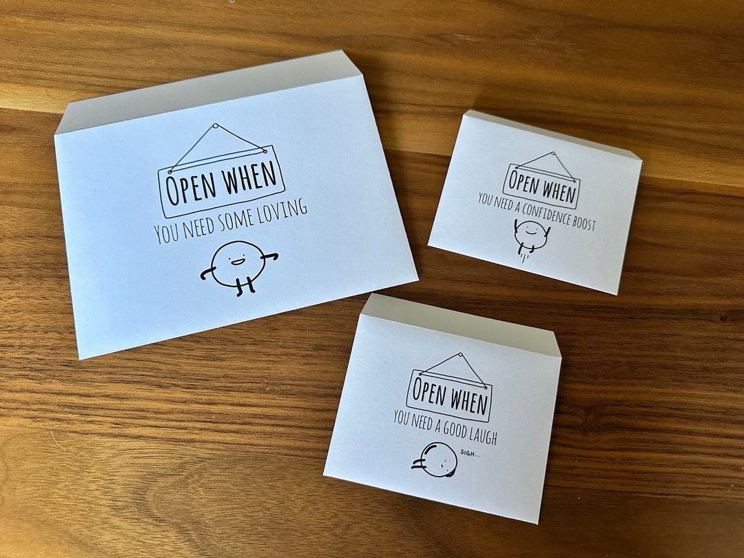 4x3 Open When Envelope for Gift Cards Blank Long Distance Relationship ...