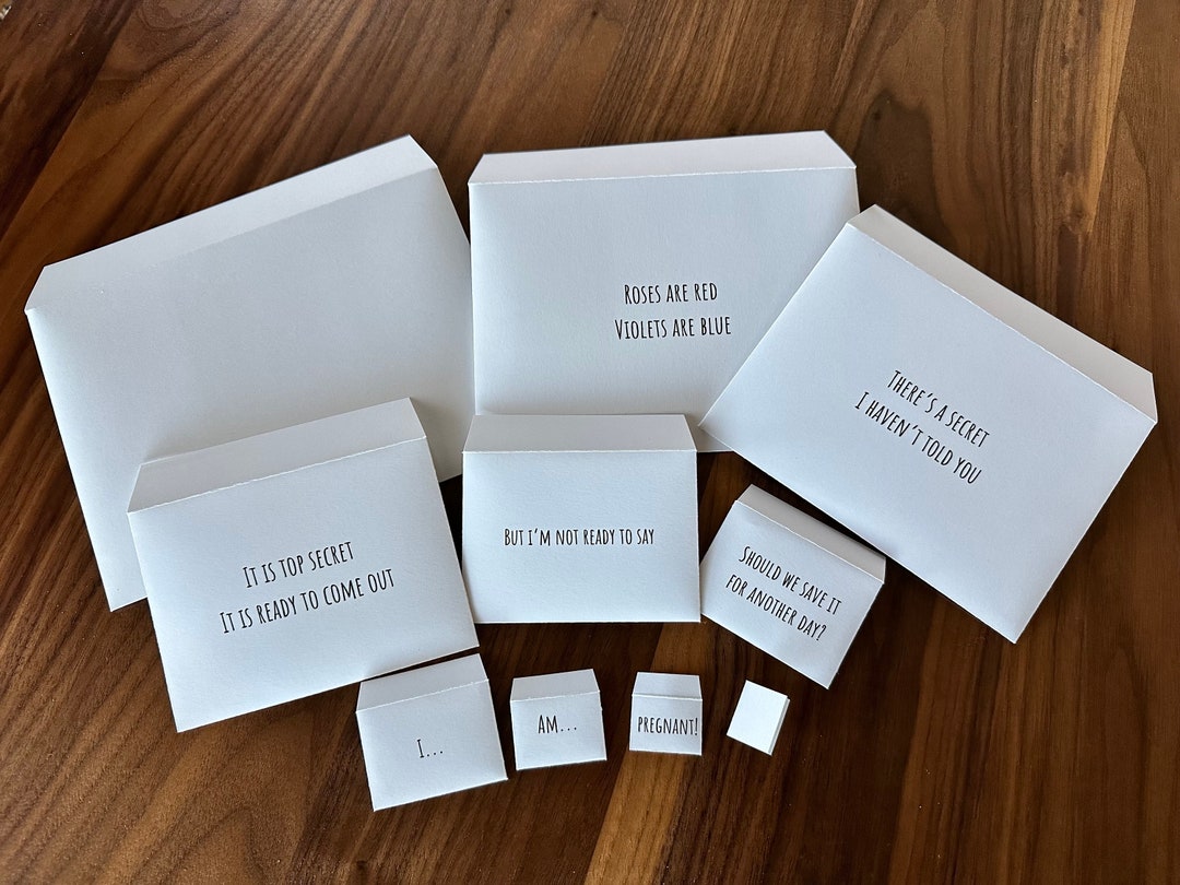 Pregnancy Announcement | Expecting | 9 Nesting Envelopes 1 Mini Card ...