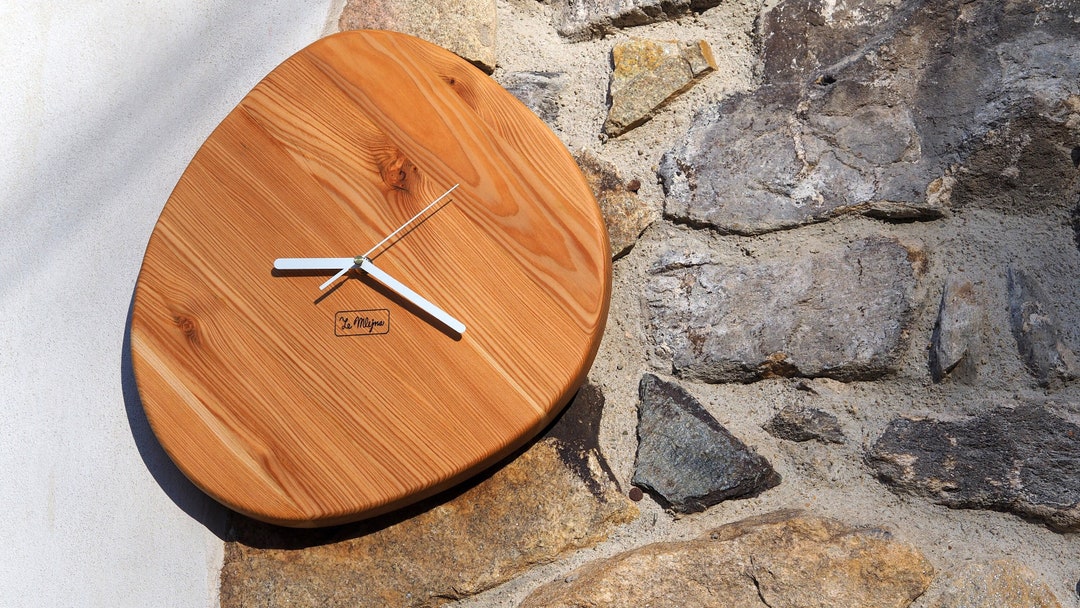 Unique Organic Shaped Minimal Wooden Clock - Etsy