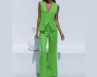 Button up Suit Set - Etsy