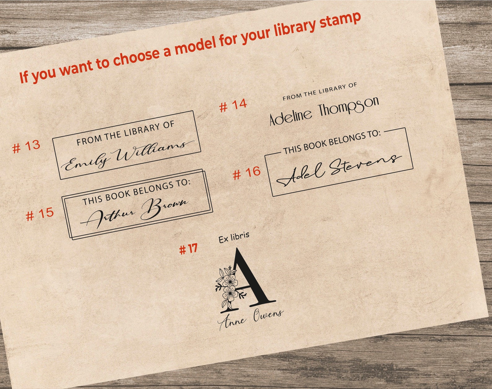 EX LIBRIS STAMP, Monogram Rubber Stamp, Library Stamp Personalized ...