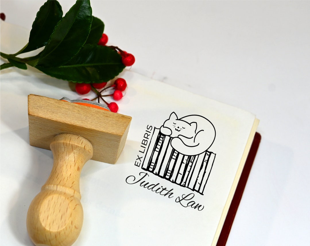 EX LIBRIS Rubber Stamp, Book Stamp Personalized, Library Stamp ...