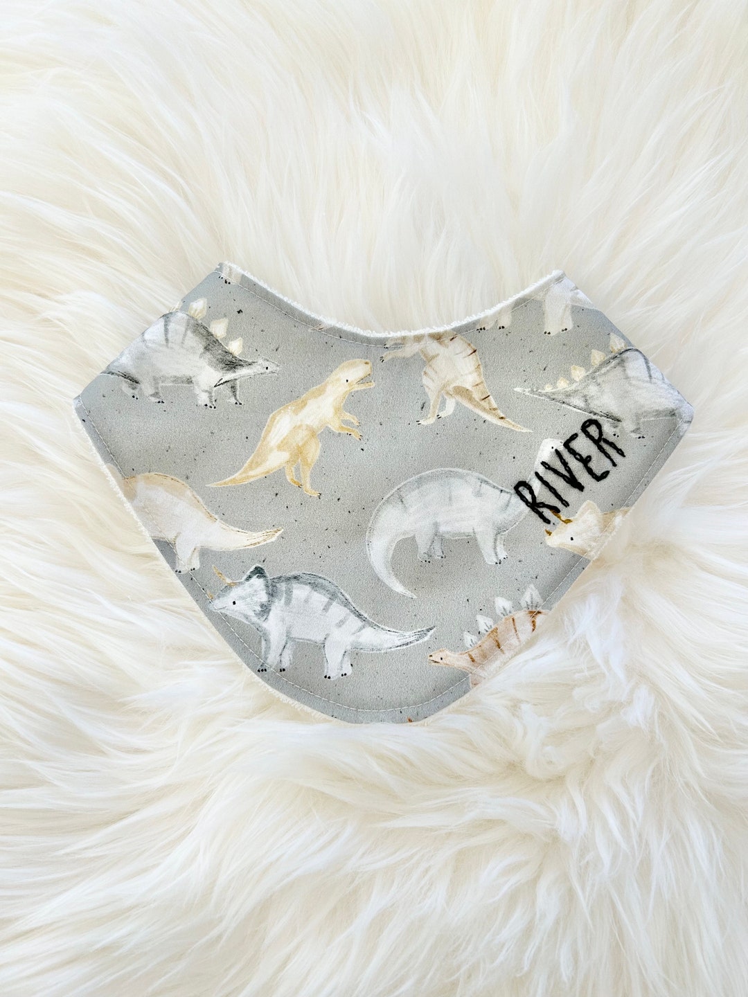 Personalised Embroidered Baby Bibs, Dinosaur Bib, Hand Embroidered Bibs ...