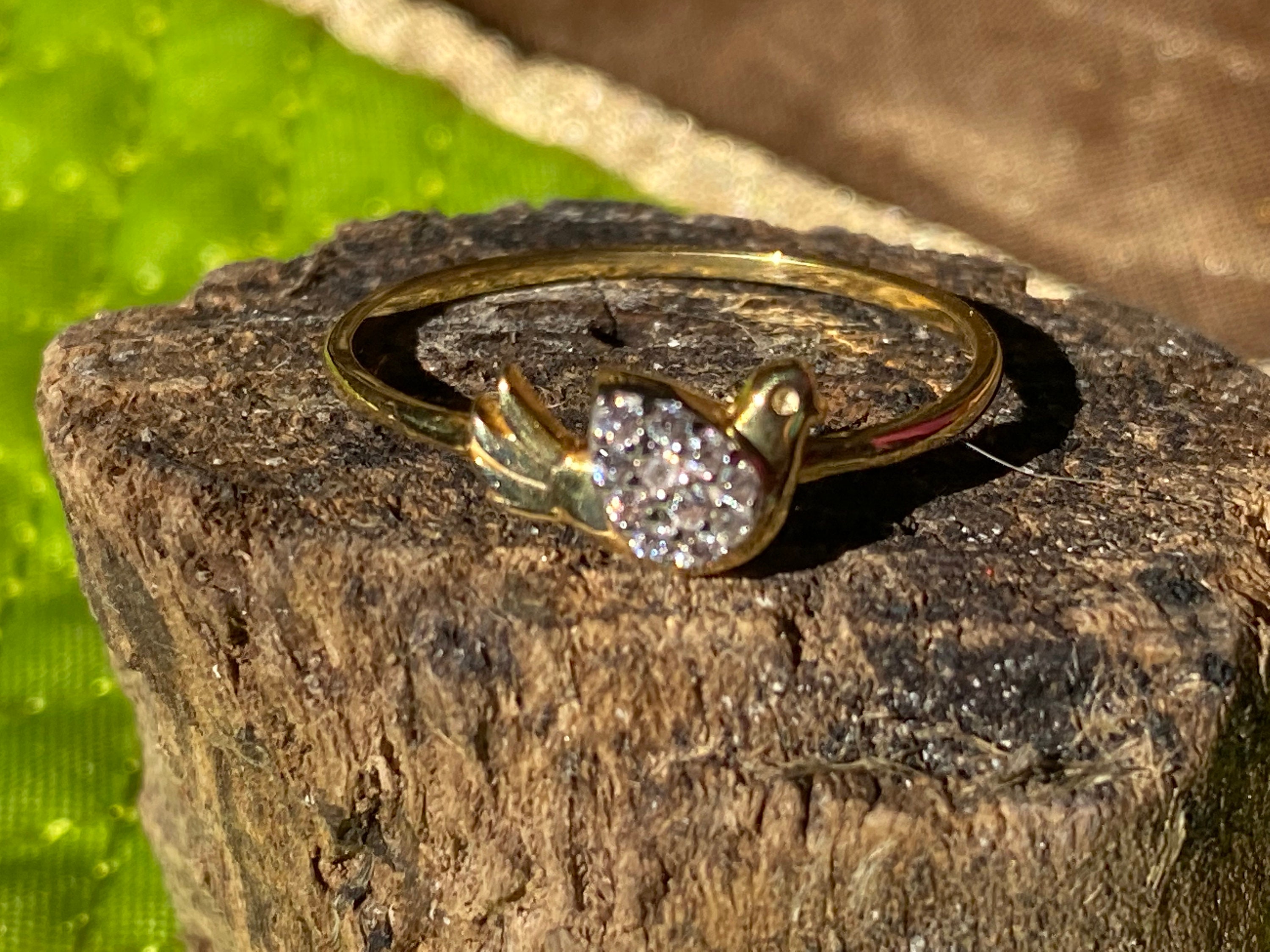 Bird Ring 14K Dainty Gold Animal Ring Sparrow Ring - Etsy