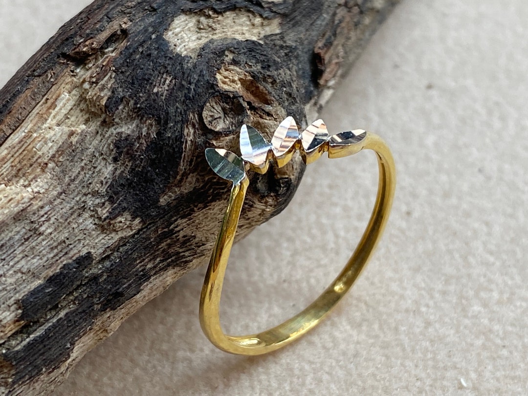 14K Solid Gold Olive Branch Ring: Nature Inspired Jewelry - Etsy