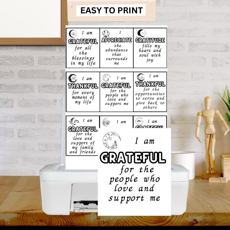 Positive Affirmation Cards for Gratitude: Printable - Etsy