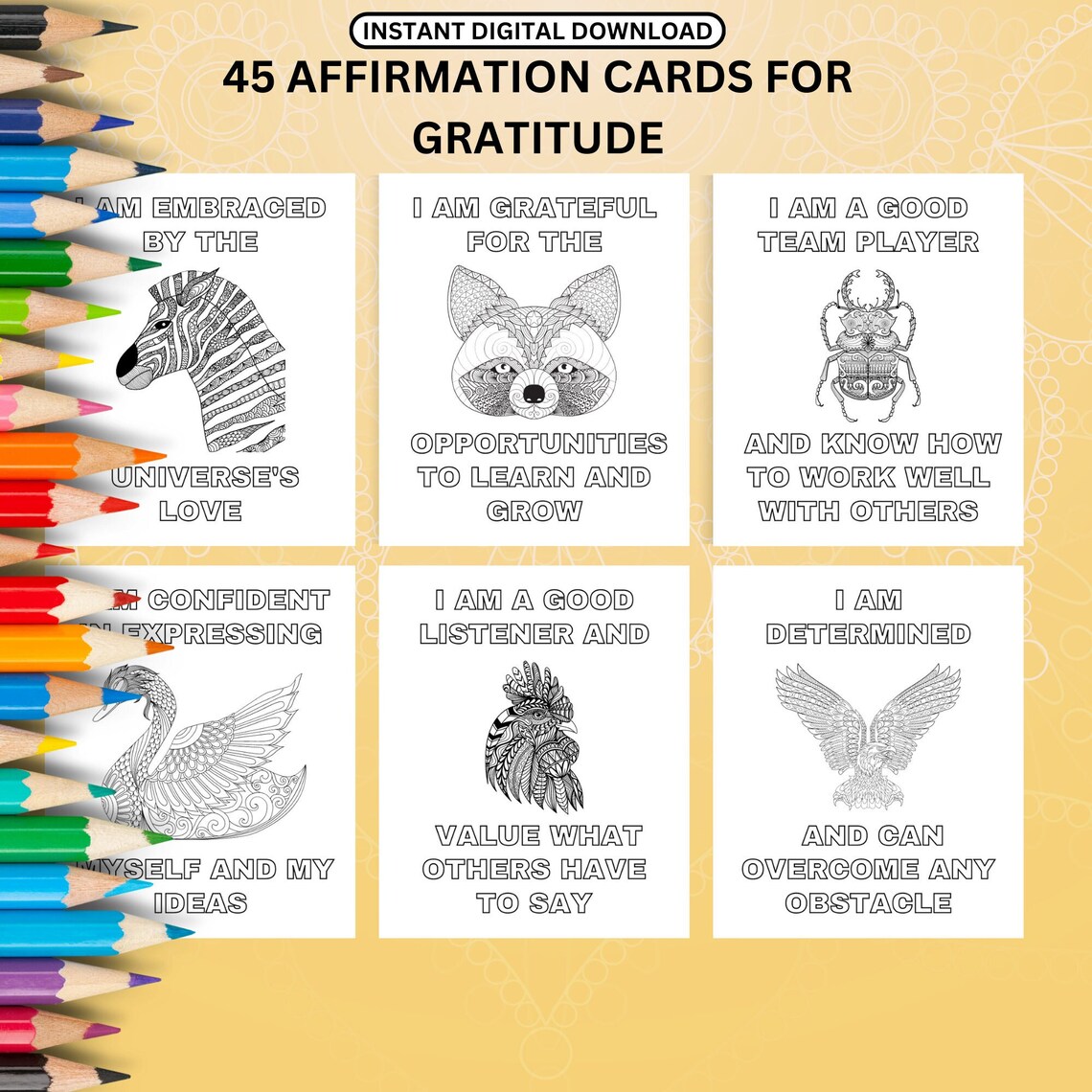 Positive Affirmation Cards for Kids: Affirmations Card Printable for ...