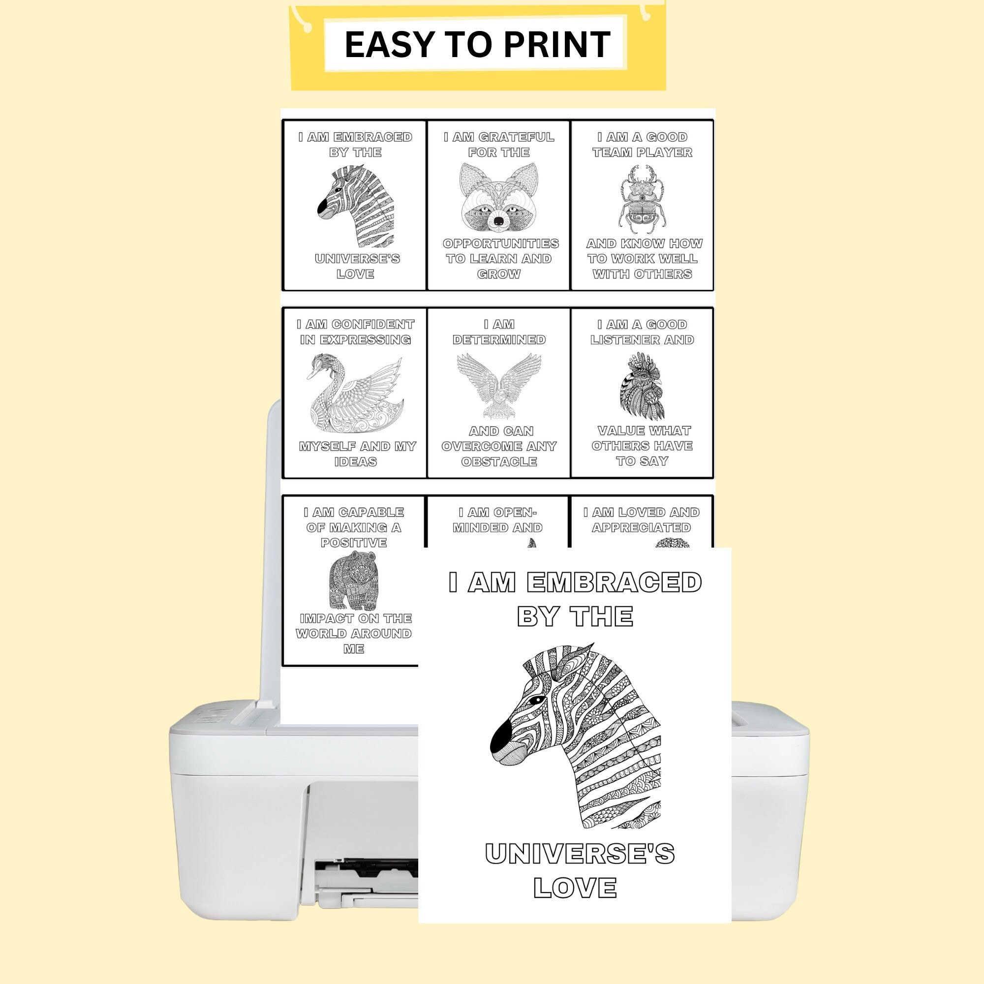 Positive Affirmation Cards for Kids: Affirmations Card Printable for ...