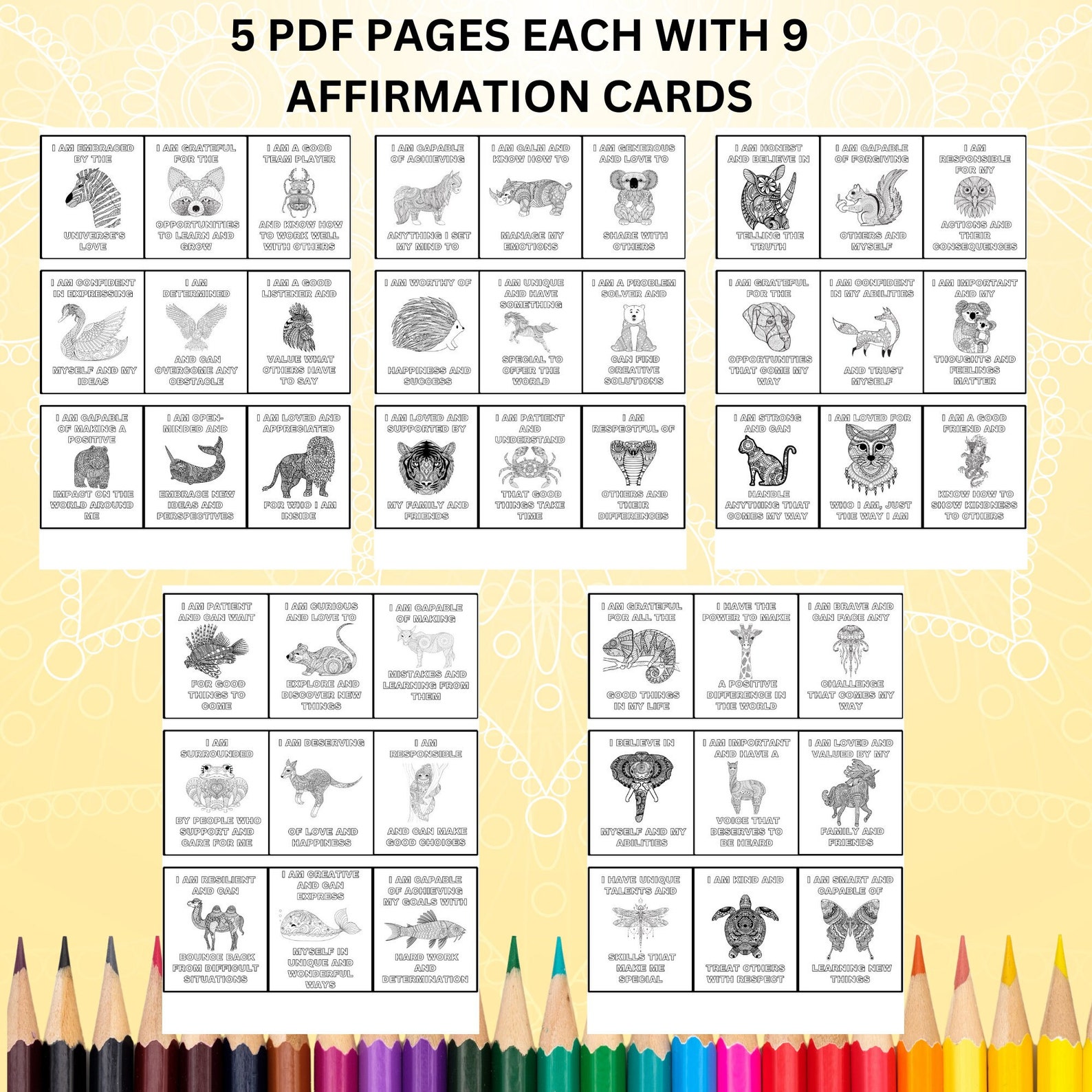 Positive Affirmation Cards for Kids: Affirmations Card Printable for ...