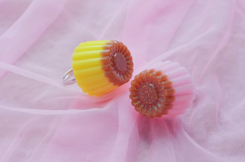 Flan Princess - Fairy Kei/yume Kawaii Adjustable Rings - Etsy