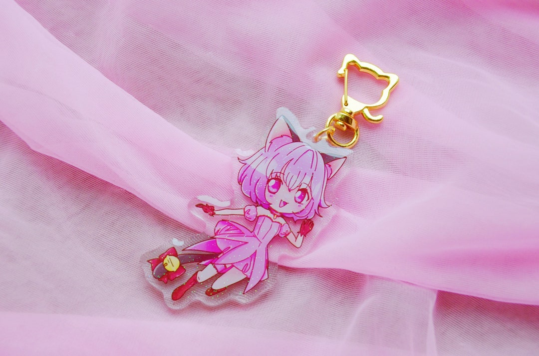 Tokyo Mew Mew Ichigo 3" Glitter Acrylic Keychain Charm - Etsy