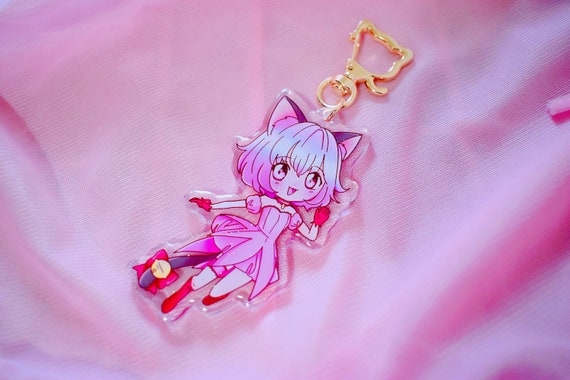Tokyo Mew Mew Ichigo 3 Glitter Acrylic Keychain Charm | Etsy