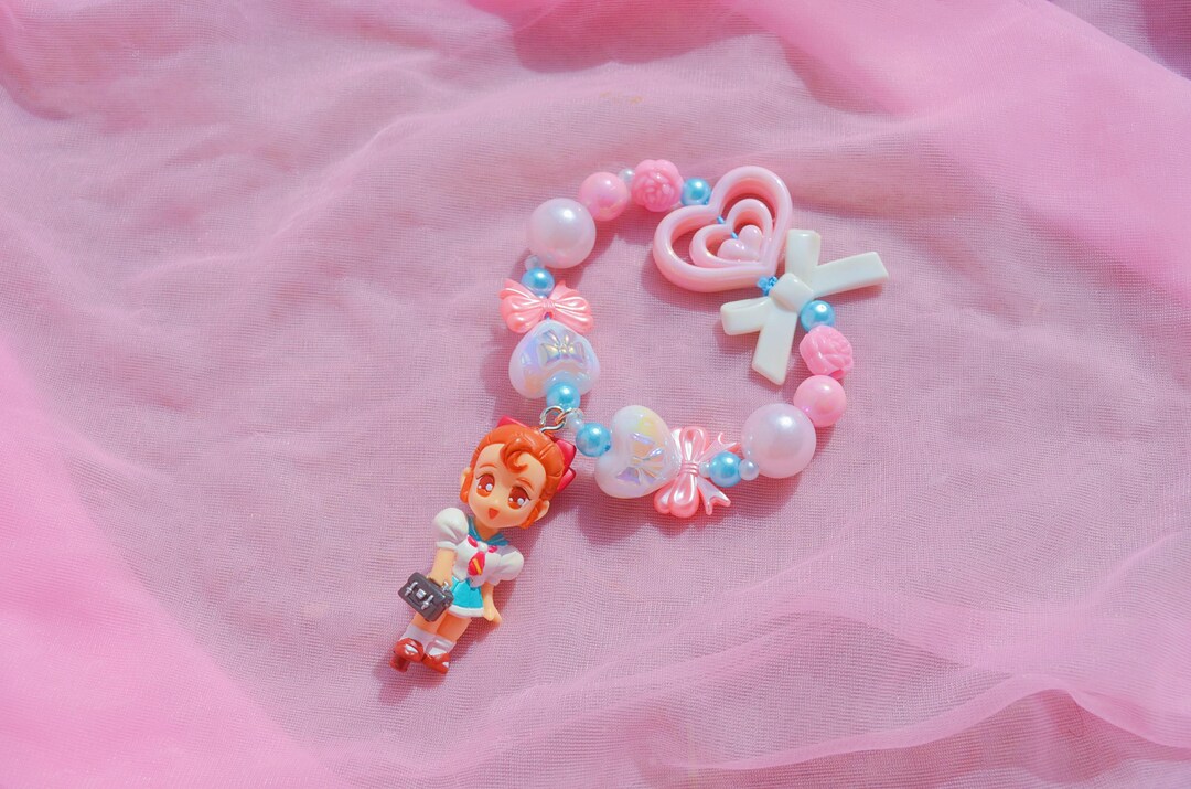 Vintage Revolutionary Girl Utena Wakaba Kandi Charm Bracelet/keychain ...
