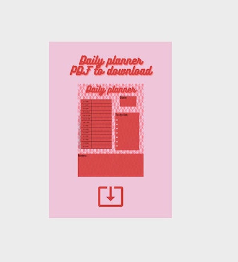 60s Red and Pink Daily Planner - Etsy