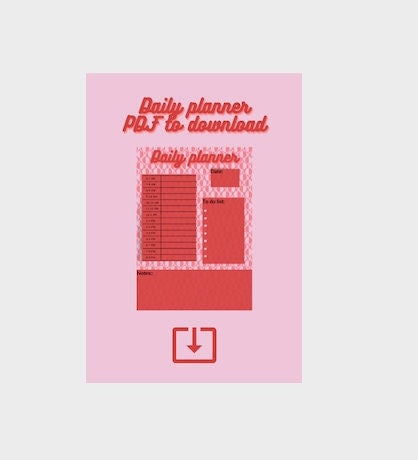 60s Red and Pink Daily Planner - Etsy