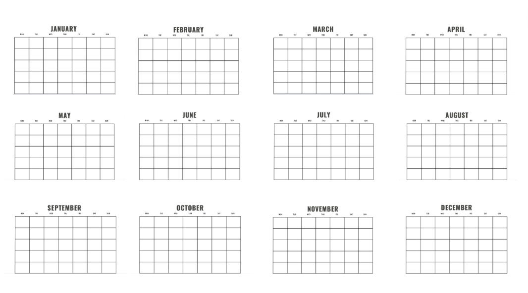 Simple Minimalist Calendar Template - Etsy