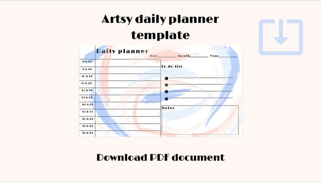 Daily Artsy Planner Templates - Etsy