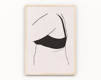 Line Art Curvy Body Outline Curvy Female Body Print Body | Etsy