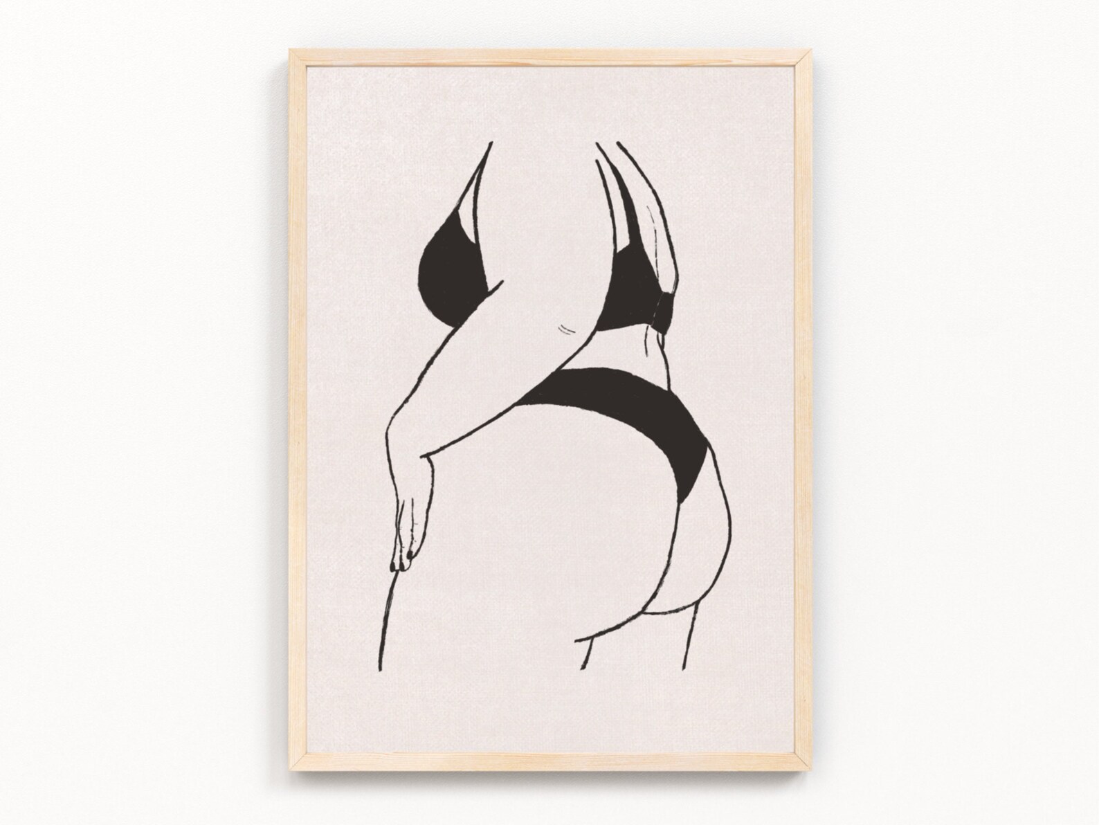 Line Art Curvy Body Outline Curvy Female Body Print Body Positivity ...