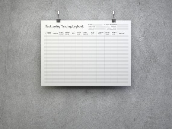 Easy-to-use Backtesting Trading Logbook Crypto/forex/stocks - Etsy