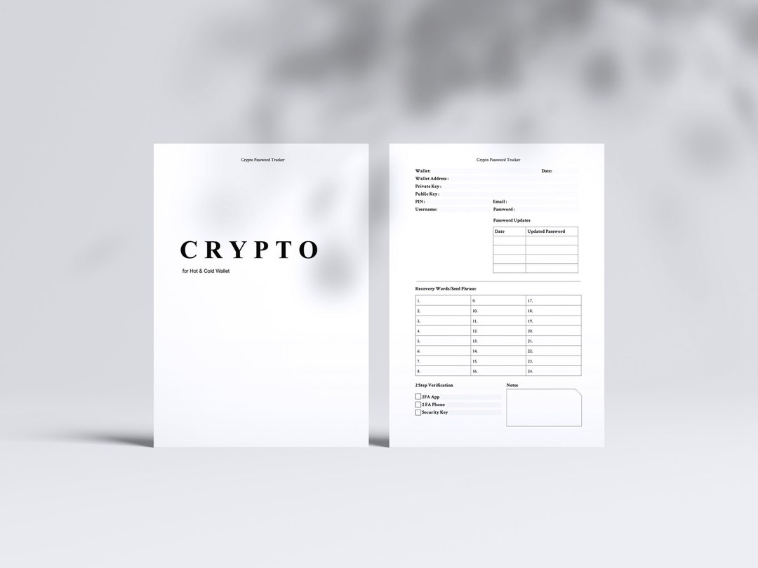 Crypto Password Tracker - Printable A4 - Password Tracker for Hot and ...