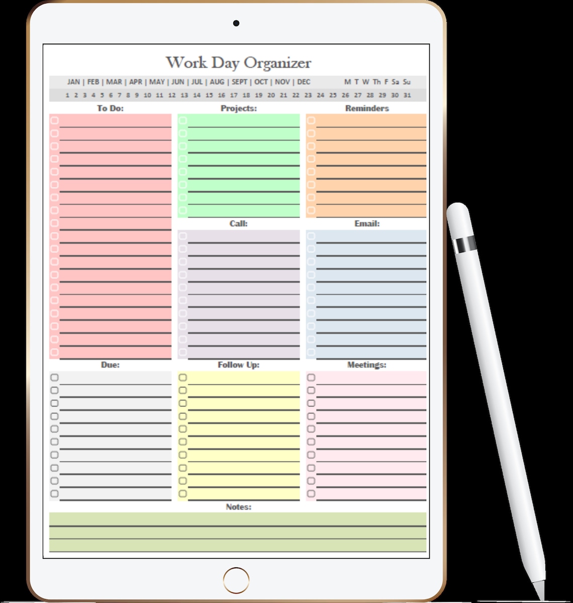Editable Daily Planner | Printable Daily Planner | Work Day Planner ...