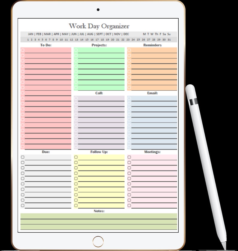 Editable Daily Planner | Printable Daily Planner | Work Day Planner ...