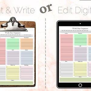 Editable Daily Planner | Printable Daily Planner | Work Day Planner ...