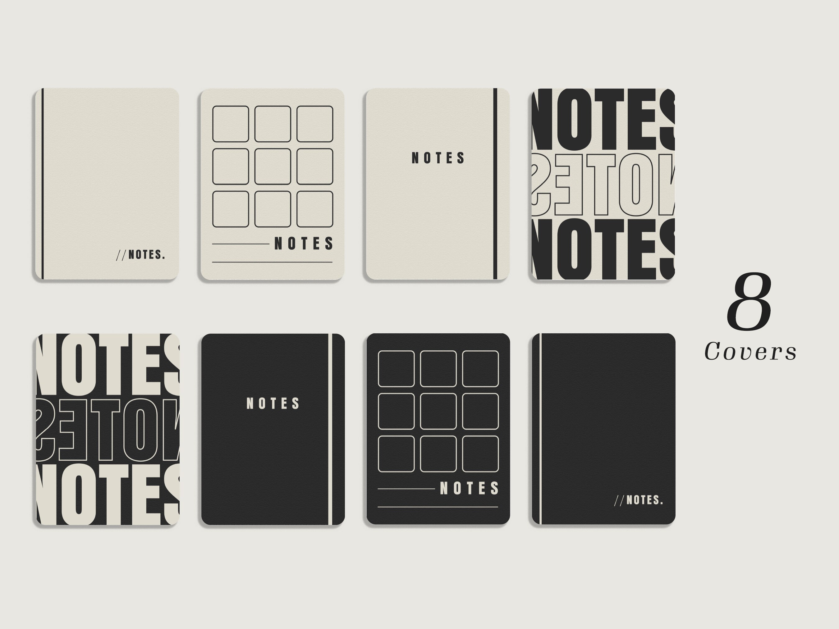 Minimalist Digital Note Templates for iPad & Tablet - Grid, Narrow ...