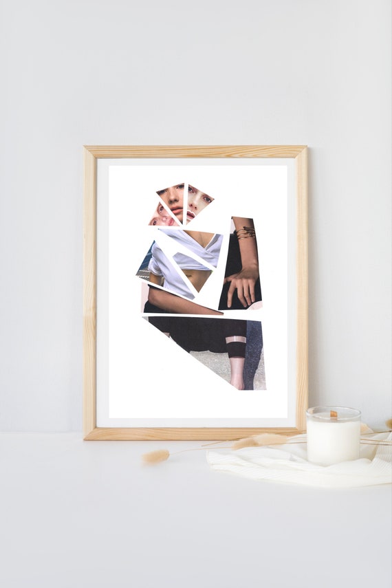 Prints Digital Prints Handmade Paper Collage Art Print Poster wall ...