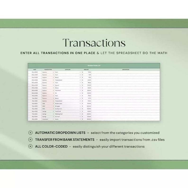 Monthly Budget Template Excel & Google Sheets, Finance Tracker, Budget ...